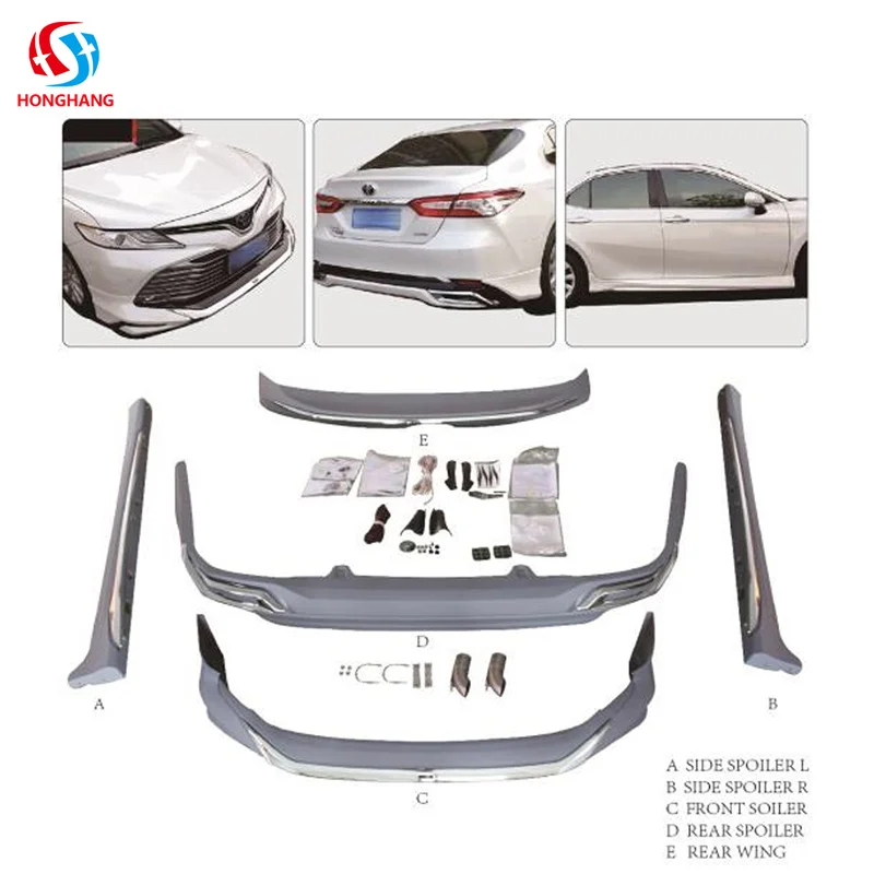 Toyota Camry 2017-2019 Body Kit With Front Bumper Lip Splitter & Rear ...