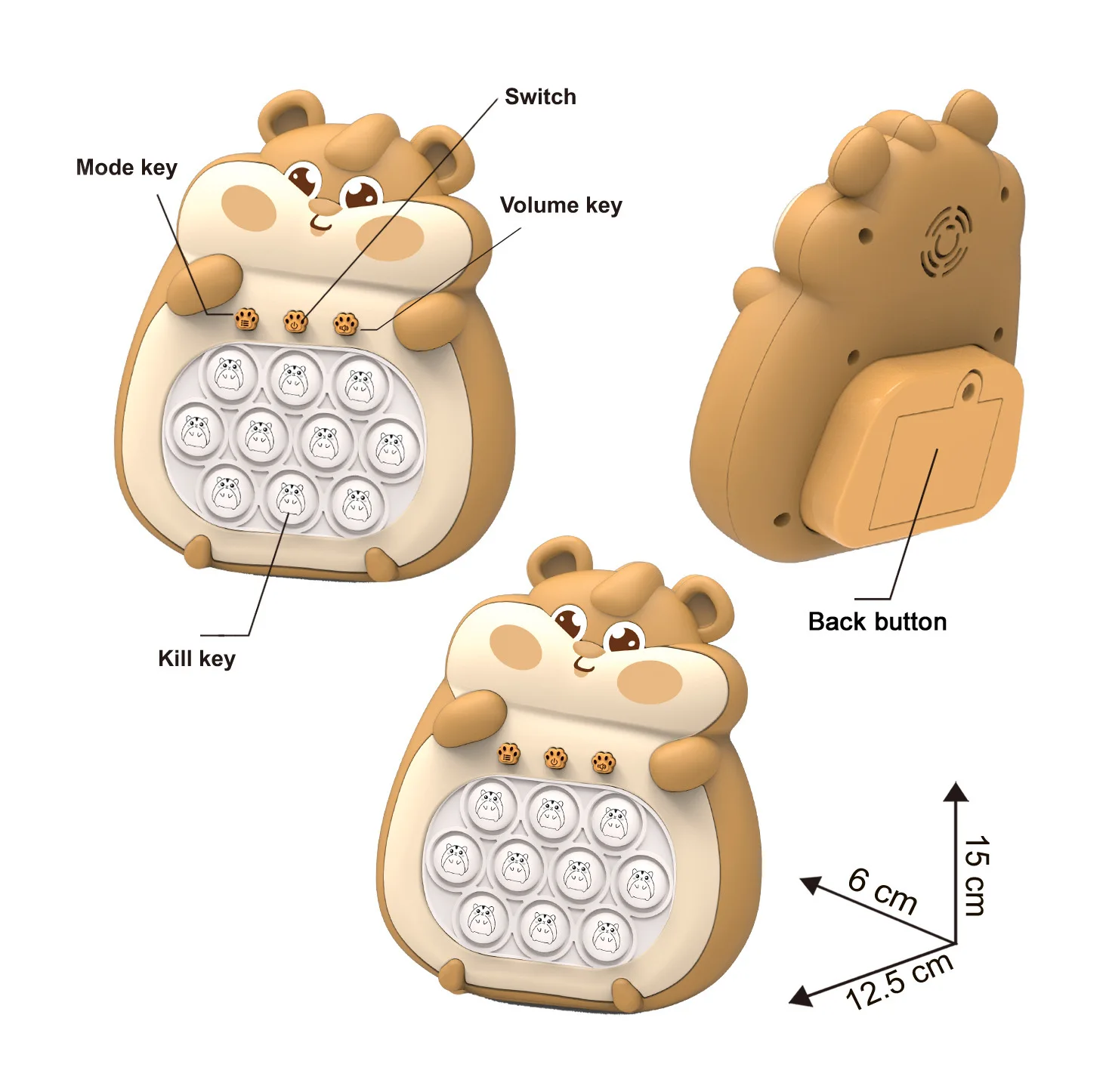 Dinosaur Rabbit Hamster Fast Push Puzzle Game - Eco-Friendly Memory Toy