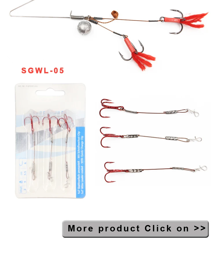 Wholesale Pike Hook Big Soft Plastic Lure Shad Stinger Rig