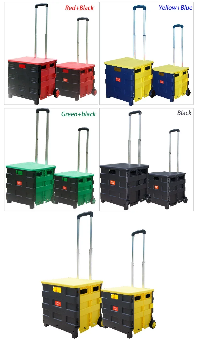 QS Light Weight Collapsible Smart Fold Shopping Trolleys