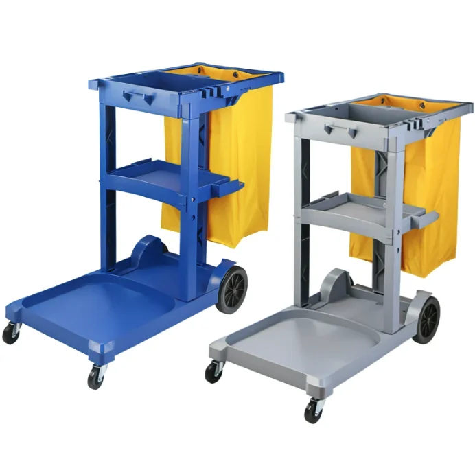 Multi Purpose Plastic Janitor Cleaning Trolley Cart With Cover - Buy ...