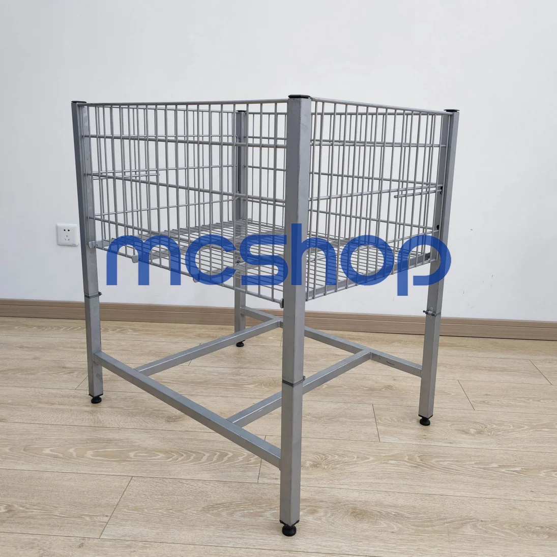Grocery Store Display Promotion Table Foldable Stacking Mesh Cage ...