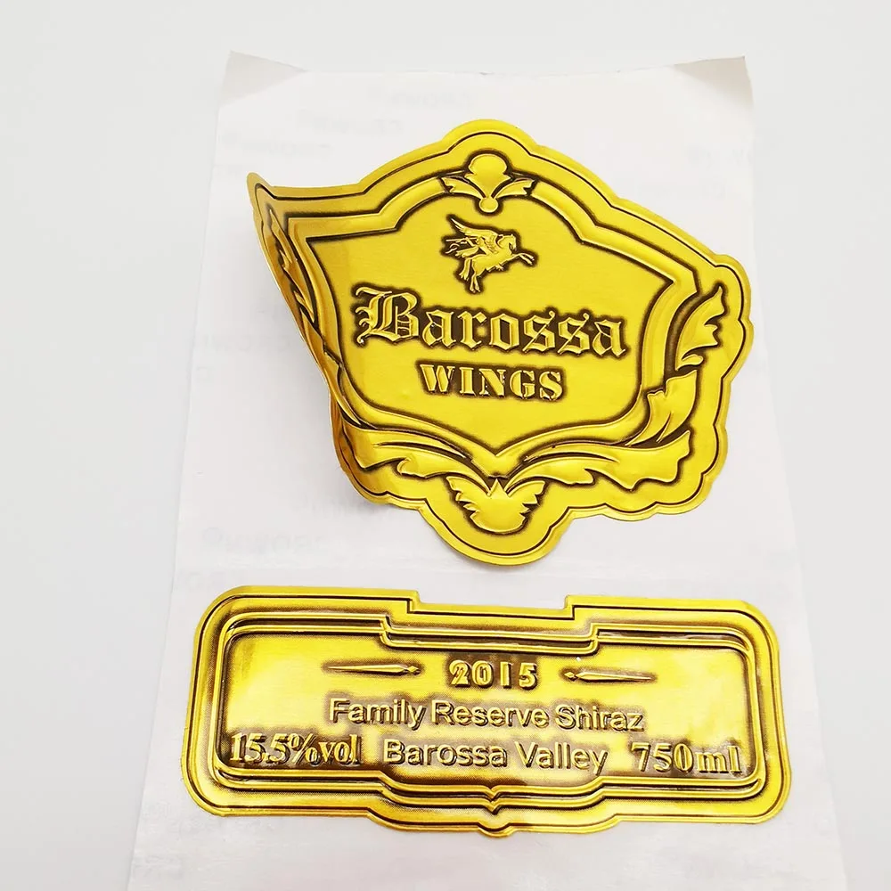 Custom Wine Bottle Sticker Adhesive Wine Logo Metal Label Sticker ...
