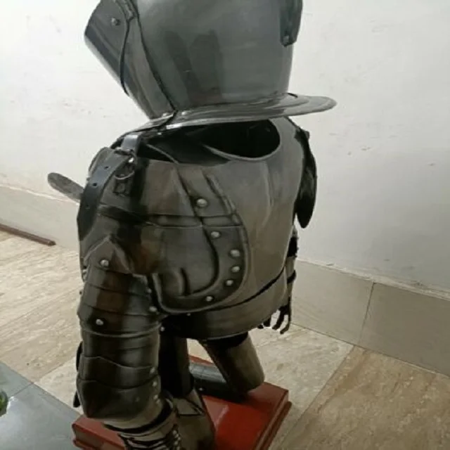 Traje De Armadura De Metal De Caballero Medieval,Tamaño Real,Restaurado ...