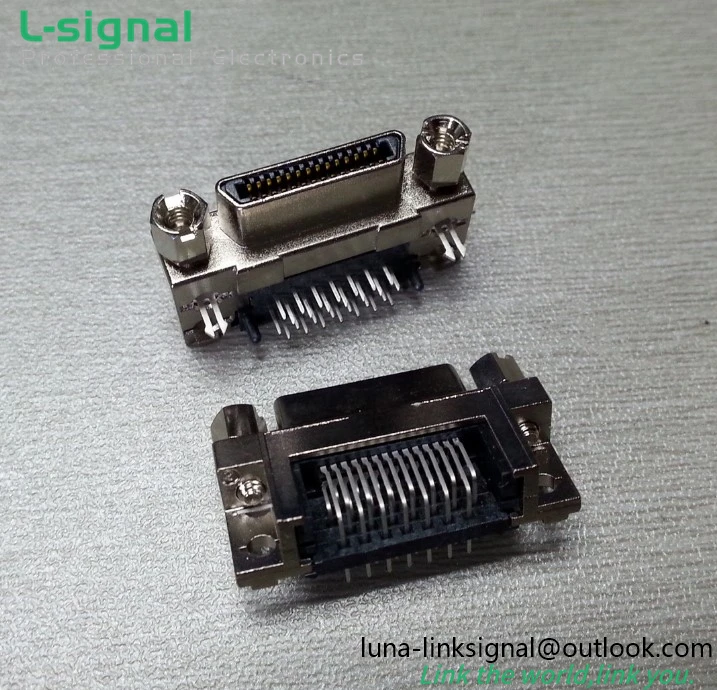 Right Angle Vhdci 28 Pin Male Pcb Mount Connector - Buy Vhdci 28 Pin ...