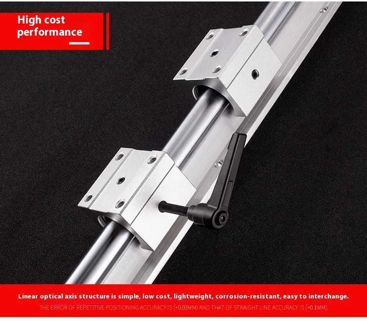 Aluminum Support Cylindrical Optical Axis Linear Guide Rail SBR10-30 Locking Slider for ...