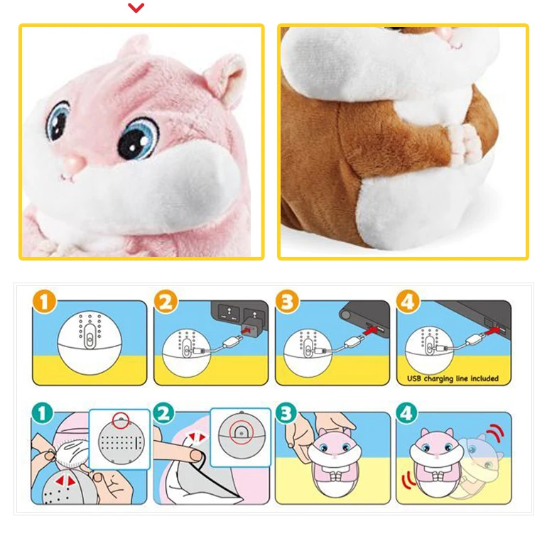 Dancing Bouncing Ball Jumping Music Stuffed Plush Hamster Toy - Buy ...