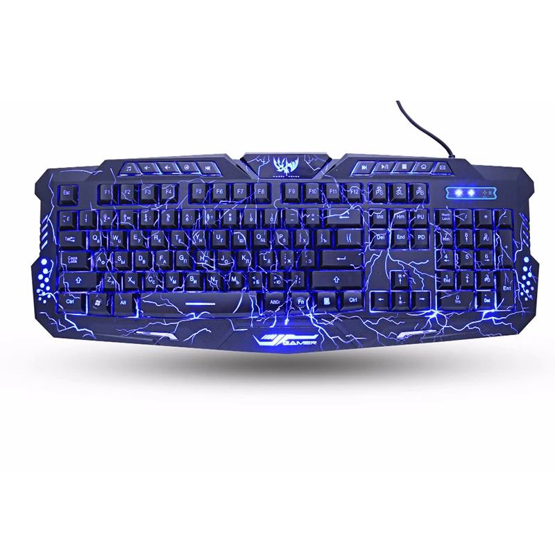 M200 Backlit Keyboard LED USB Wired Colorful Breathing Waterproof ...