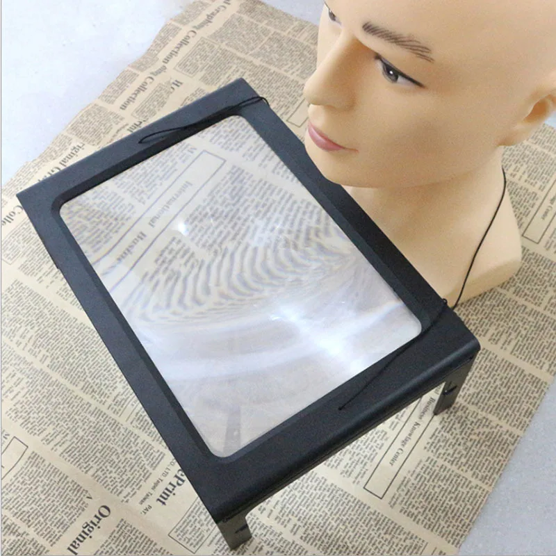 A4 Size Led Light Reading Desk Magnifying Glass 3x/5x Magnification Pvc ...