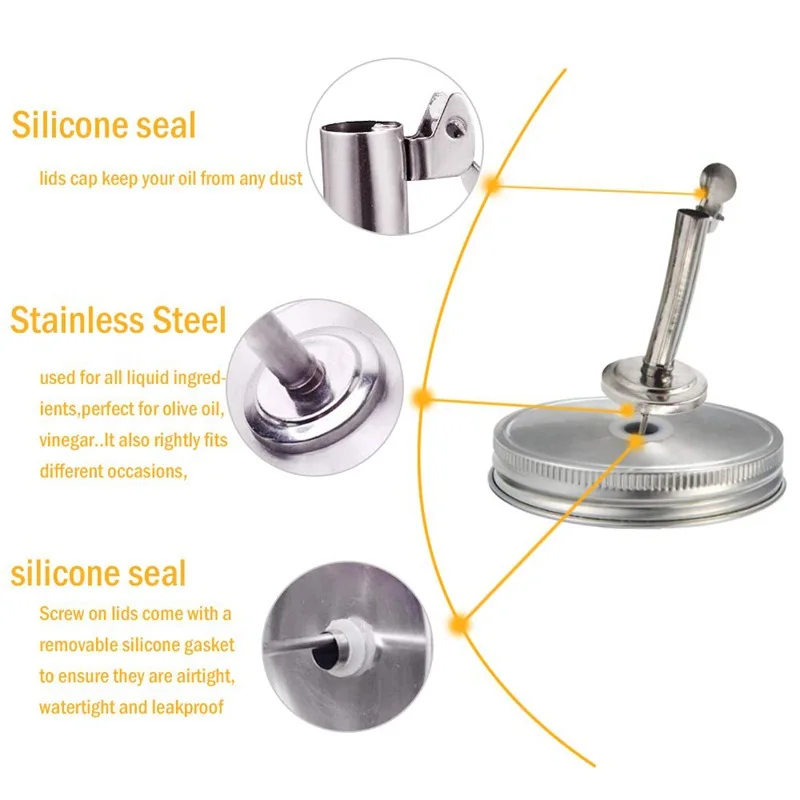 Portable Stainless Steel Spout for Soy Sauce Vinegar Water Barbecue ...