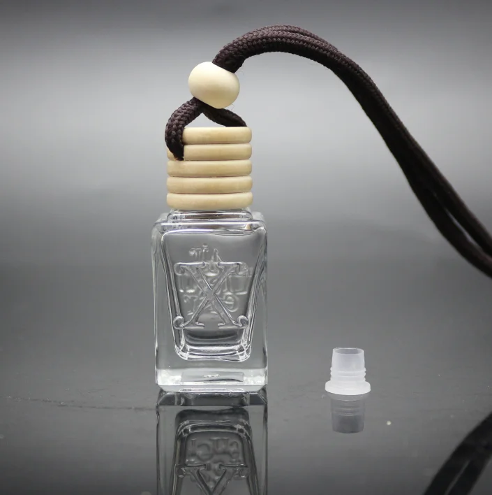 Square Glass Hanging Car Diffuser Silver 10ml Luxury Car Air Perfume ...