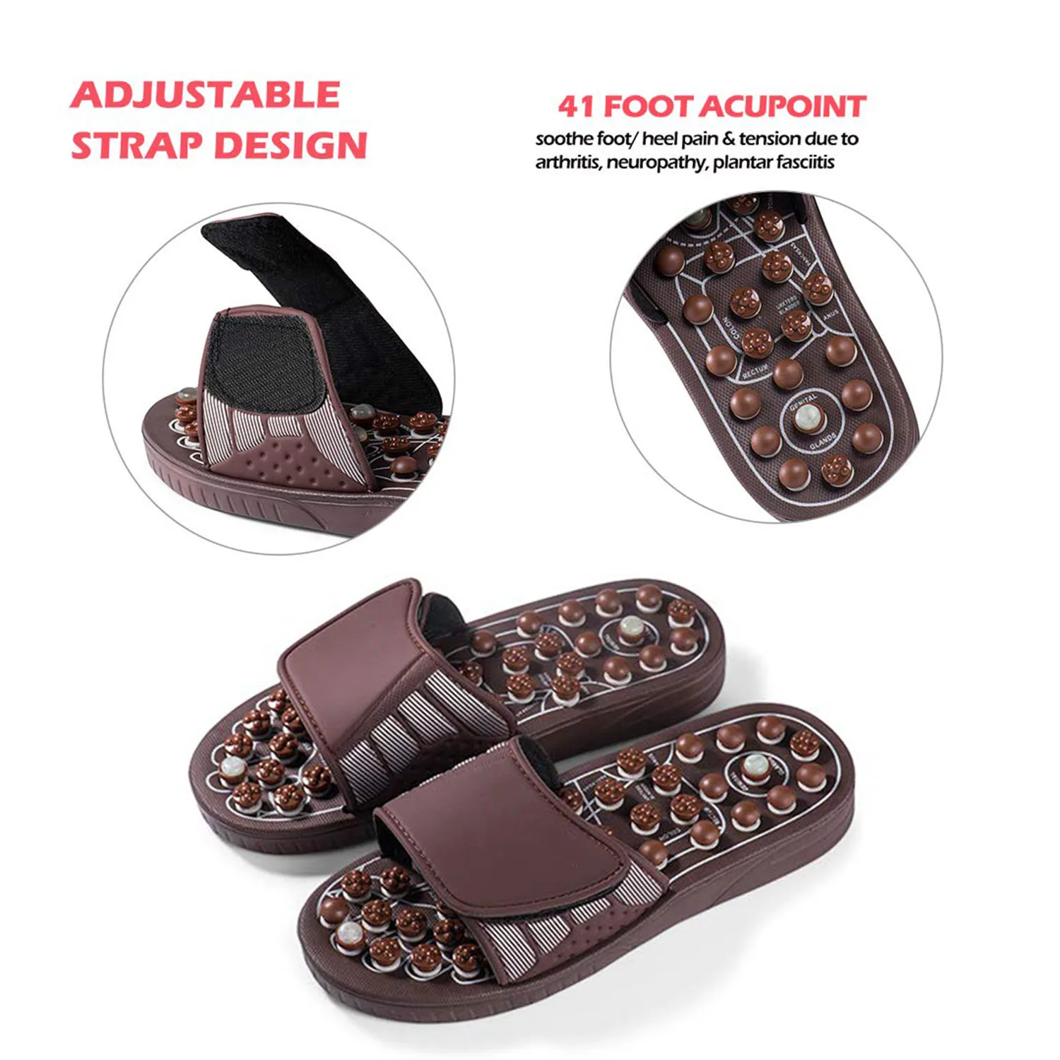 Acupuncture Massage Slippers Jade Stone Indoor Comfortable Massage ...