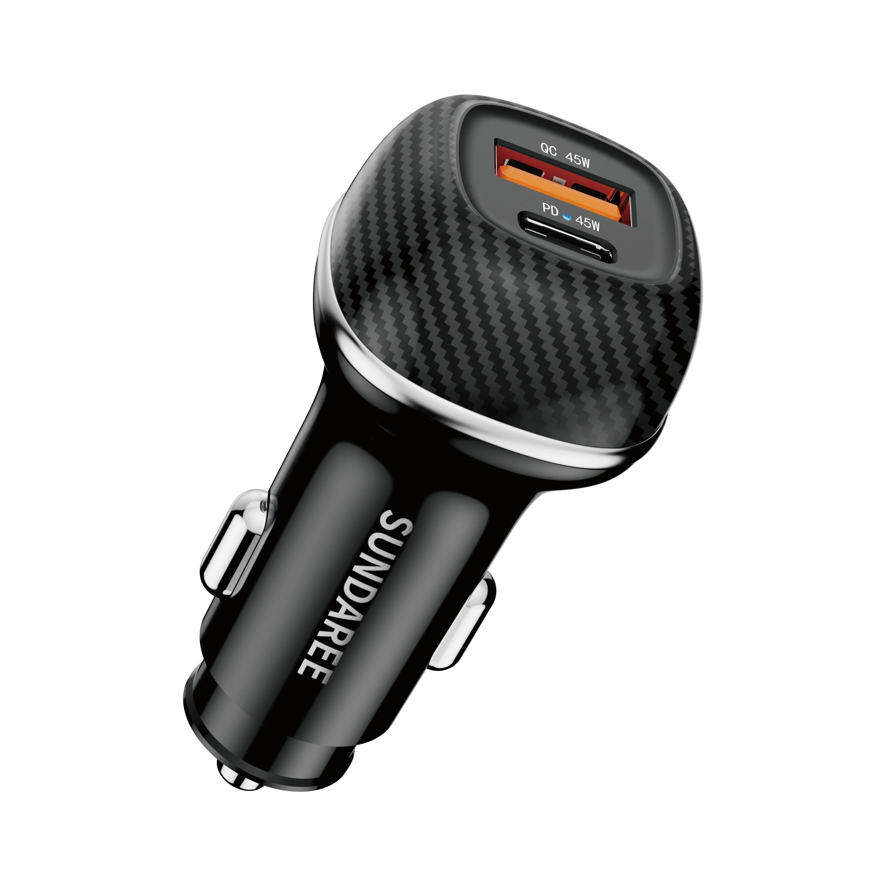 QC3.0 45W + PD45W Car Charger - Fast Charging Portable Adapter