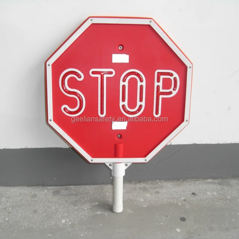 Traffic Safety Led Flashing Solar Powered Stop Traffic Sign - Buy 2019 ...