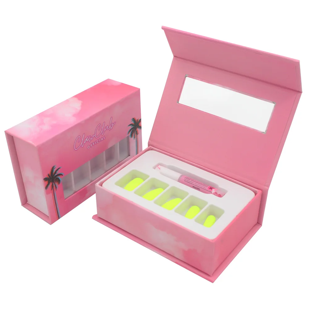 Custom Empty Nail Tip Box Press On False Nails Packaging Boxes Nail Box ...
