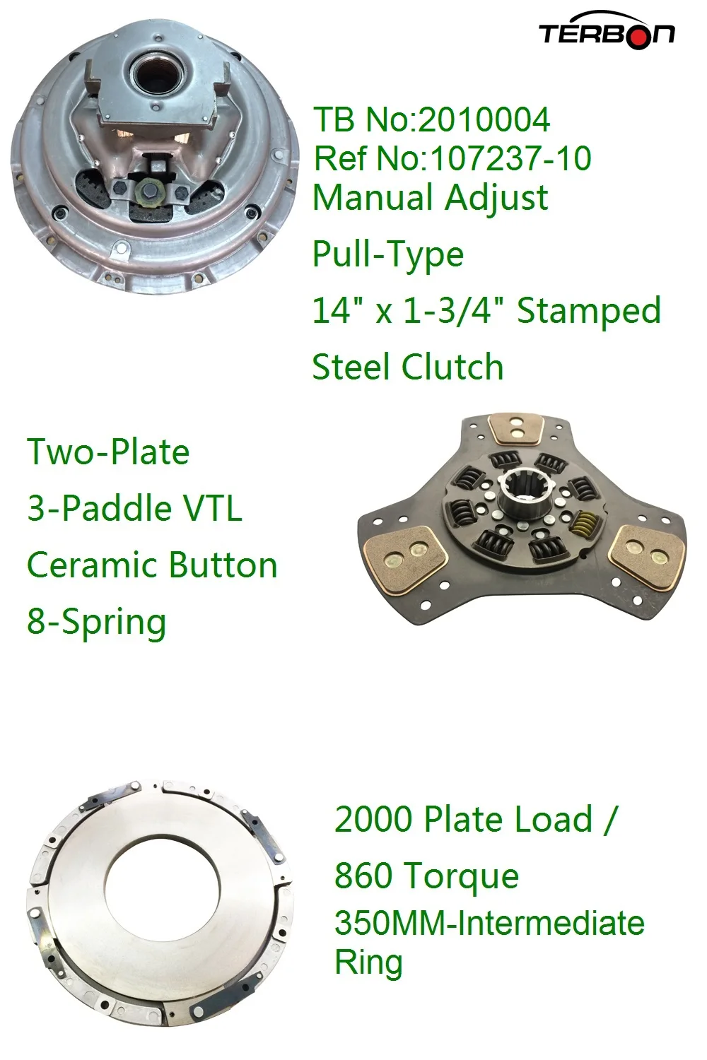 Ensemble d'embrayage de camion lourd américain 107237-10, ressort ...