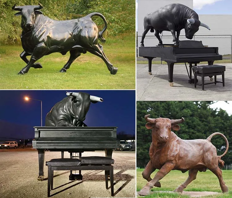 Garden Decoration Life Size Animal Statue Large Cast Bronze Bull Statue ...