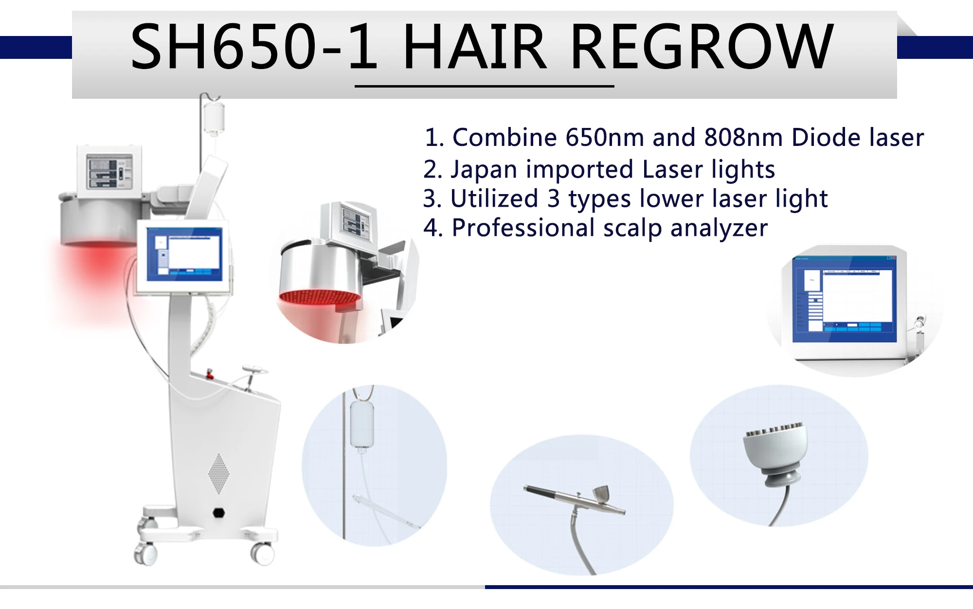 Laser Hair Growth Hair Brush Grow Laser Hair Loss Therapy Regrowth ...