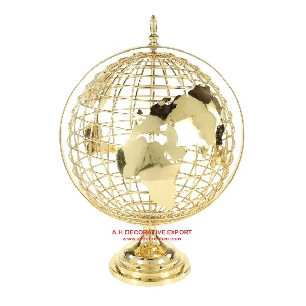 Metal Globe Sculpture Outdoor Large Metal Globe With Stand Aluminum ...