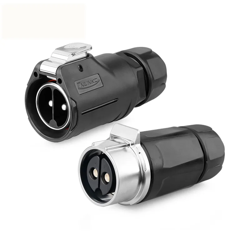 2 Pin Waterproof Electrical Wire Plug Ip65 Panel Mount Connectyor 12v ...