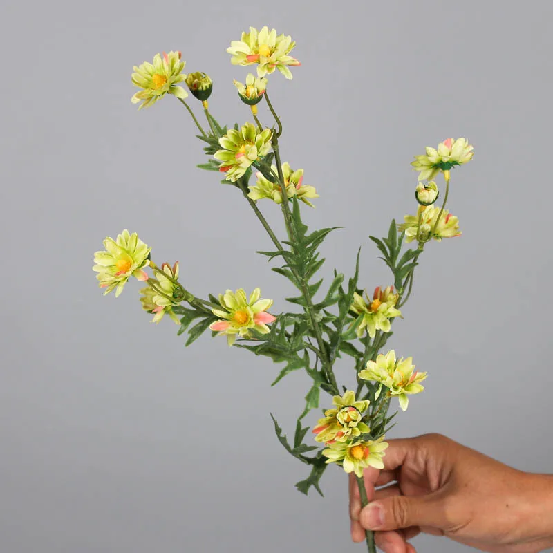 New Design Single Stem 16 Heads Silk Daisy Flower Decorative Artificial ...
