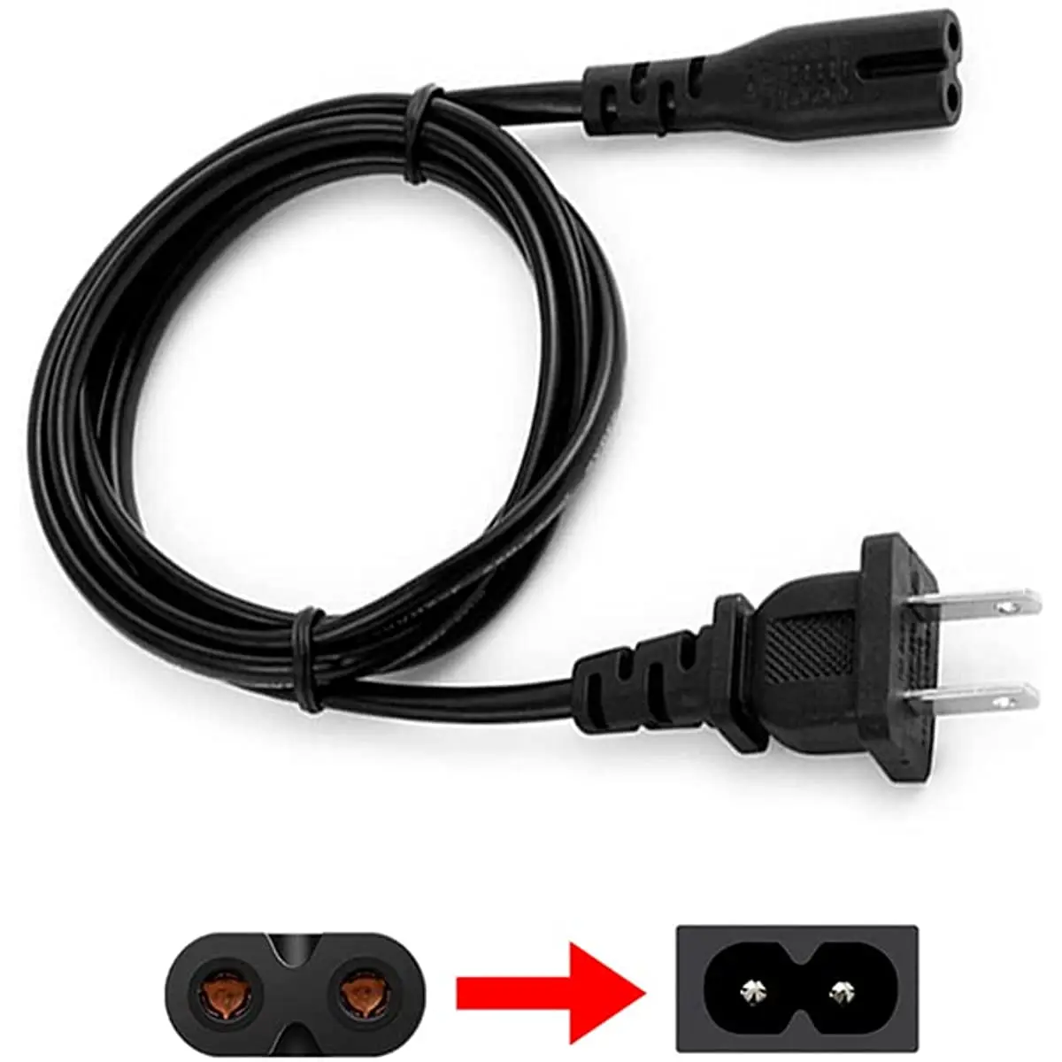 CHENGKEN US 2 Pin Power Cords for TV, PS4, PS5 & Xbox