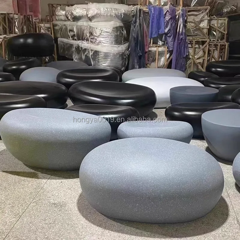 Fiberglass Outdoor Pebble Seats - Durable & Stylish