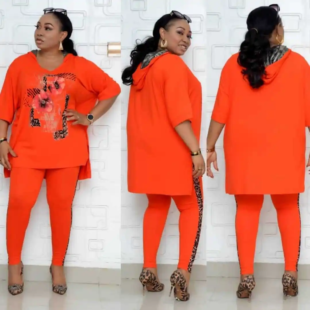 Turkey Clothes Africa Women's 2020 New Print Hat T-shirt Leisure Suit ...