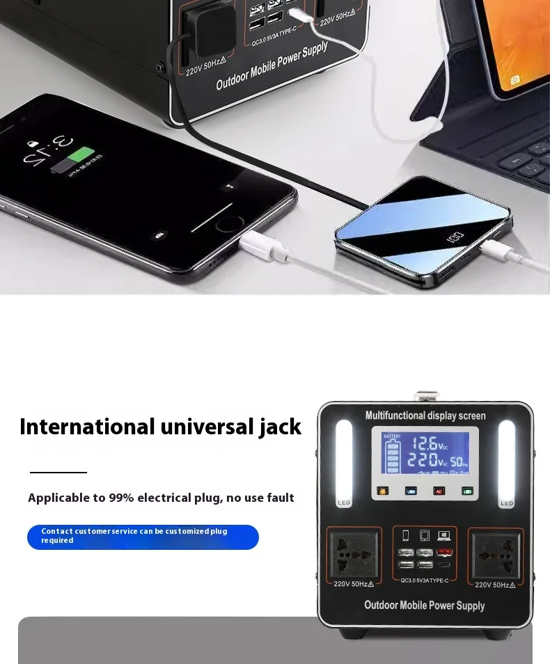 220V Lithium Ion Battery Off Grid Portable Solar Generator 500W 1000W ...