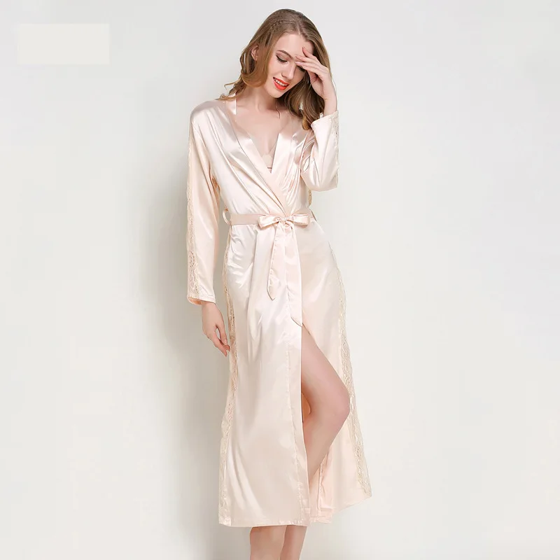 Unique Design Lace Bride Robe - Embroidery Kimono Sleepwear