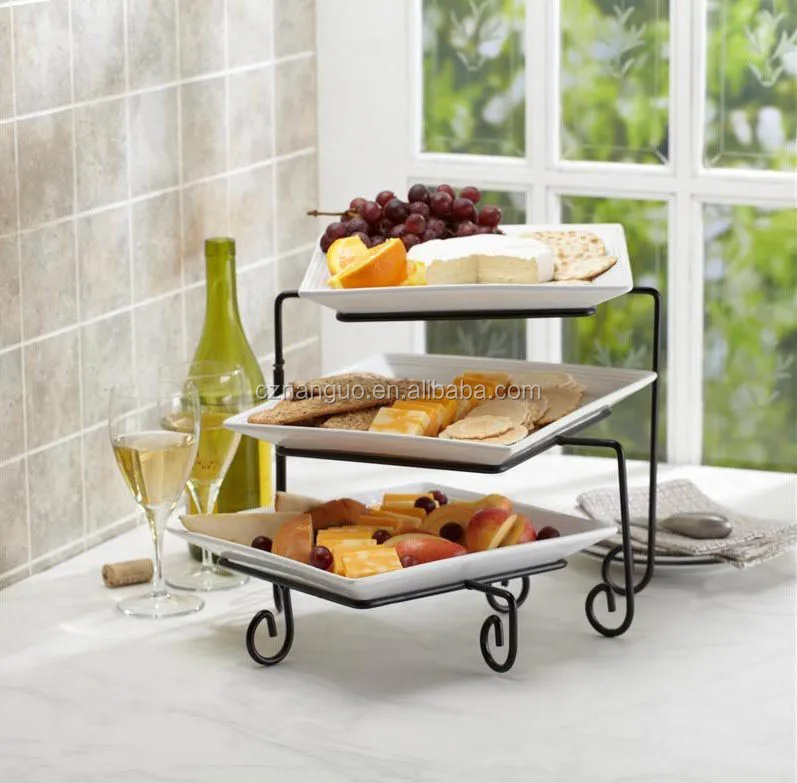 Ceramic 3 Tier Plate with Stand - Perfect for Party Display