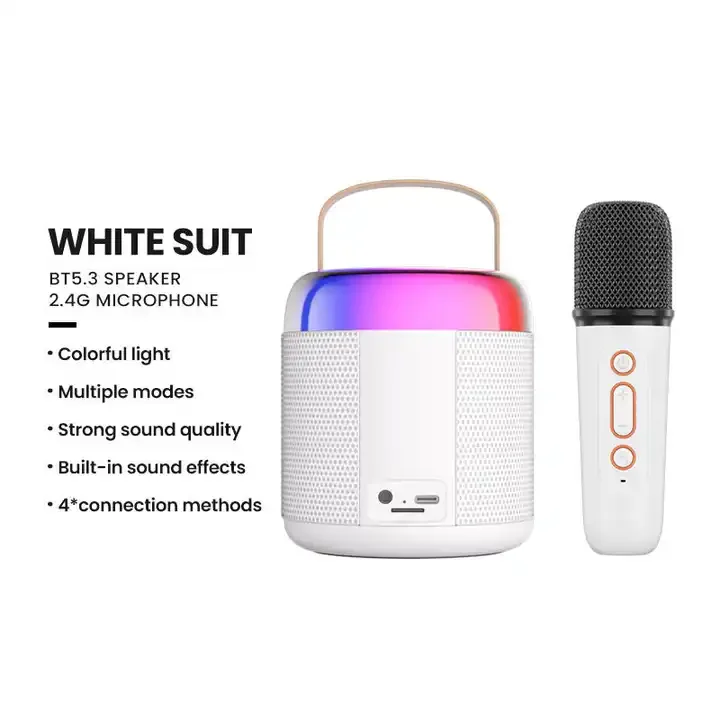 Rgb Light Indoor Outdoor Wireless Microphone Mini Speaker Portable Ktv ...