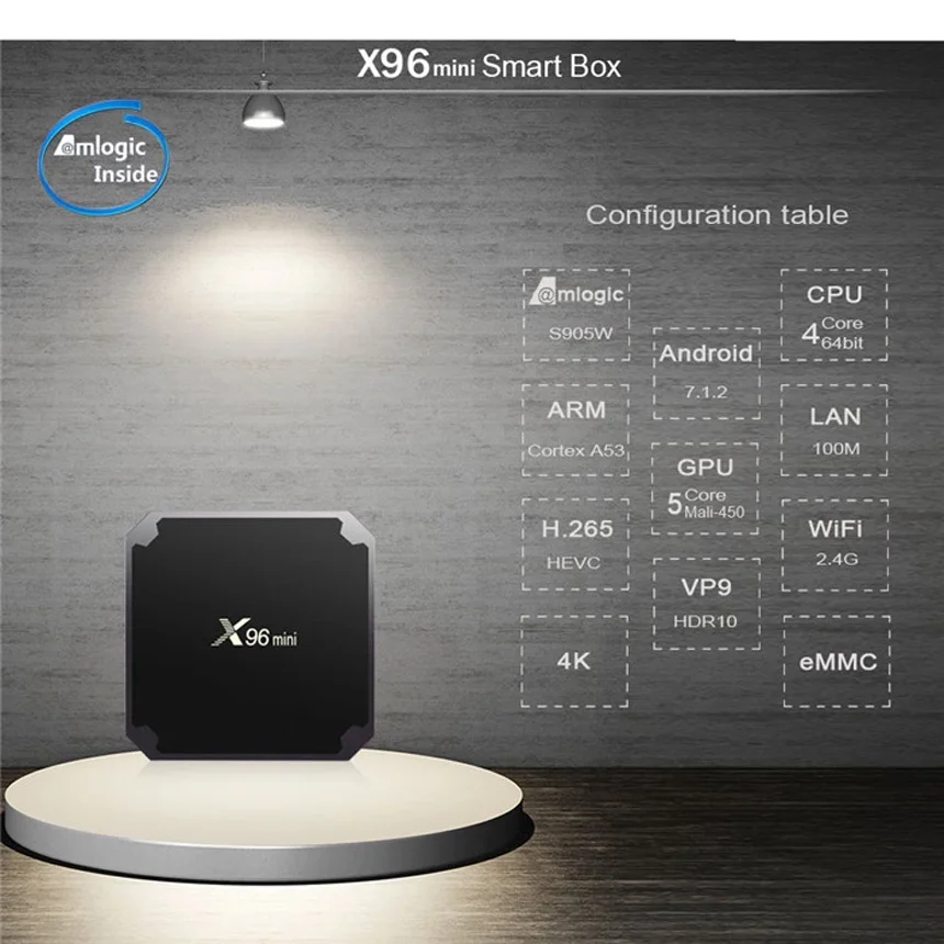 X96 Mini TV Box - Android 7.1.2 with 2GB RAM & 16GB Storage