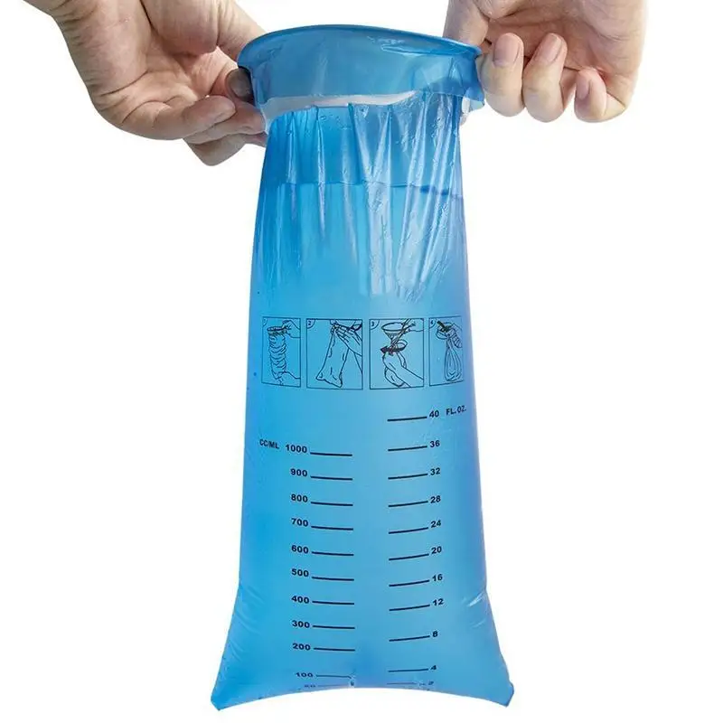 Custom Disposable Blue Emesis Bags - Leakproof Vomit Plastic Bags