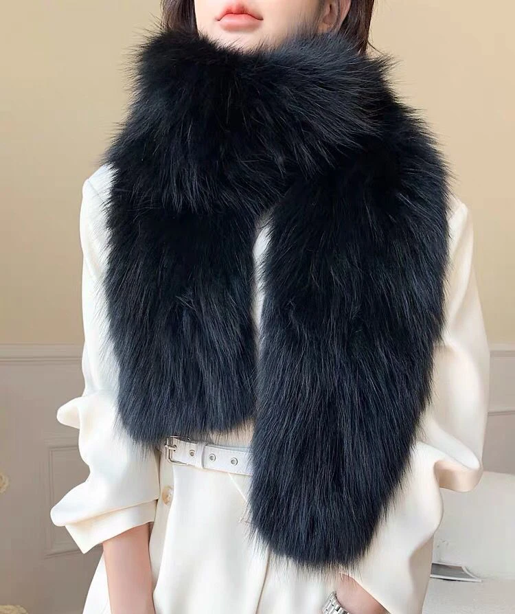 Cx-s-124b Syal Wanita Bulu Rubah Asli Hangat Wanita Mode Musim Dingin ...