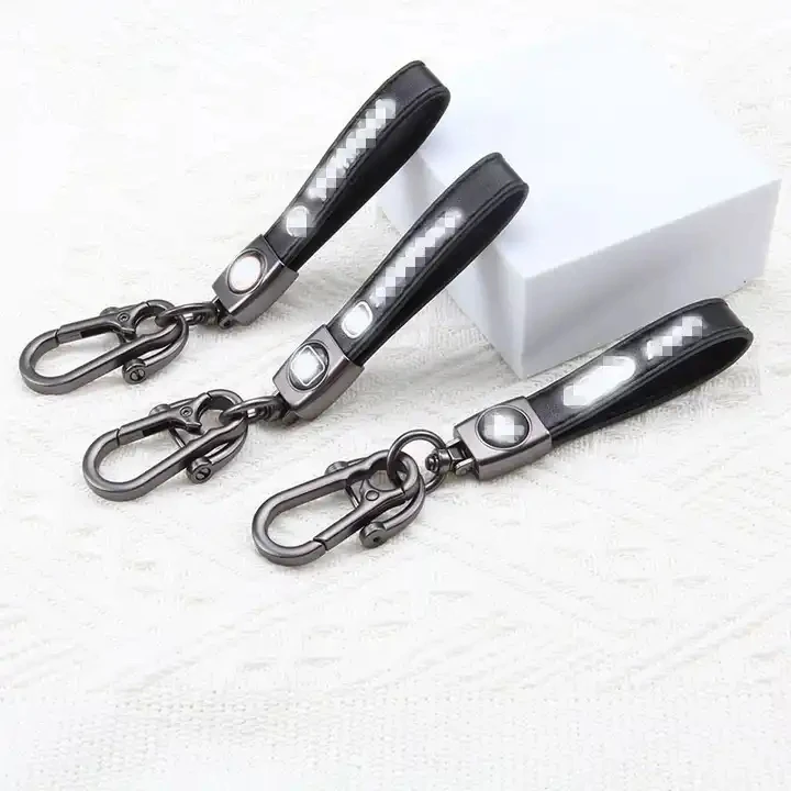 Leather Car Keychain For Car Brands Handmade Premium Metal Key Ring ...