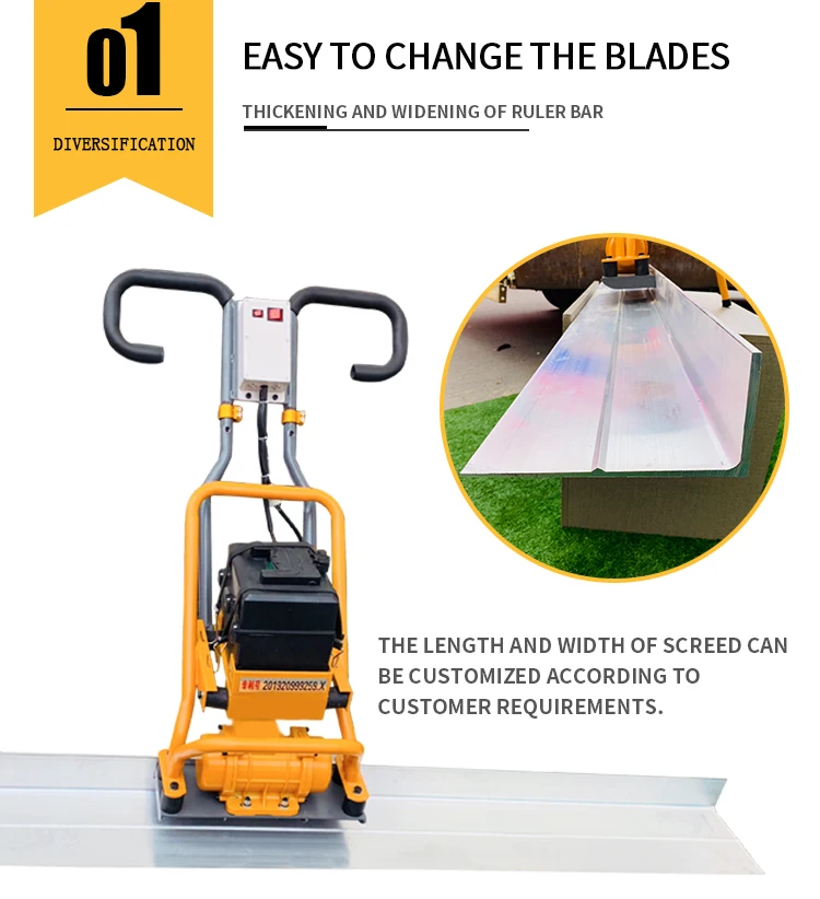 High-performance DC Charging Concrete Vibratory Surface Screed Machine