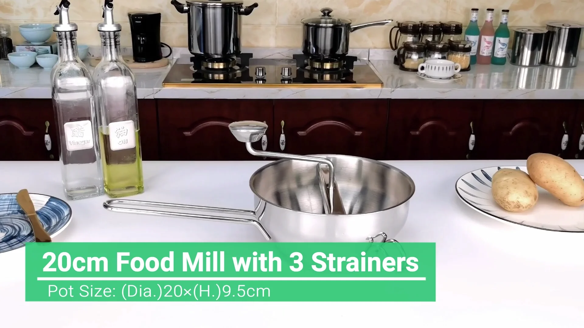 Stainless Steel Food Mill With 3 Discs - Buy Food Mill,Manual Food Mill ...