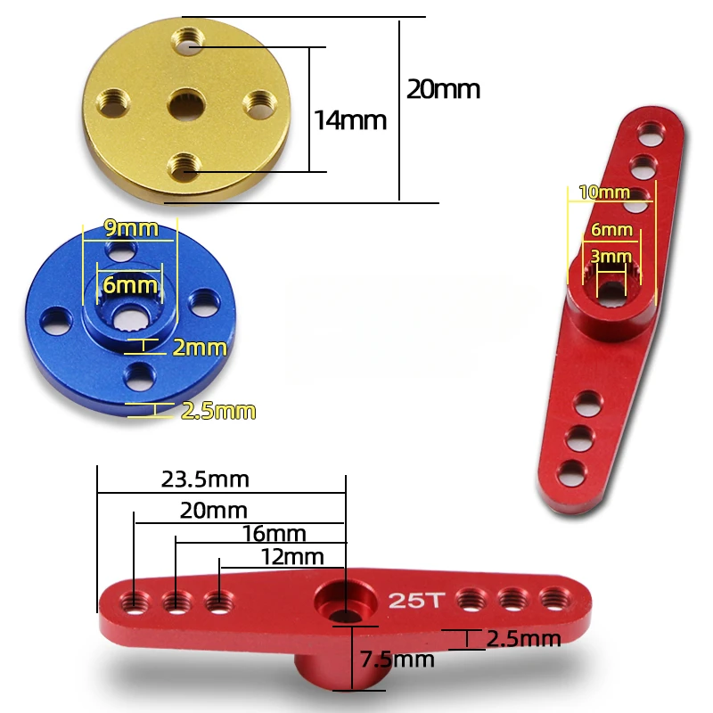 25t Rc Digital Servo Swing Arm Connection Bracket Metal Rudder Disc For ...