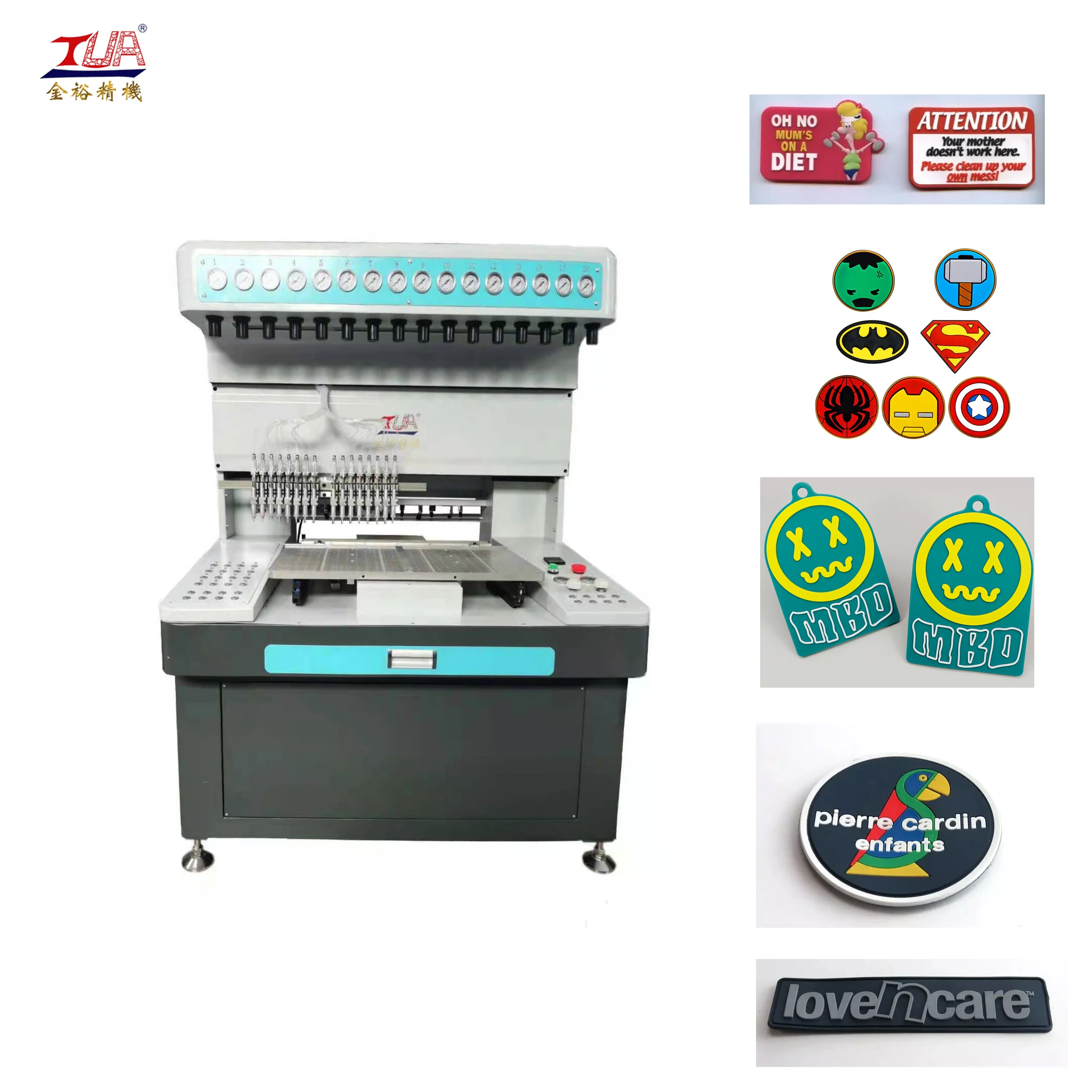 Full Automatic 3D PVC Label Soft Rubber Patch Making Machine PVC Logo ...