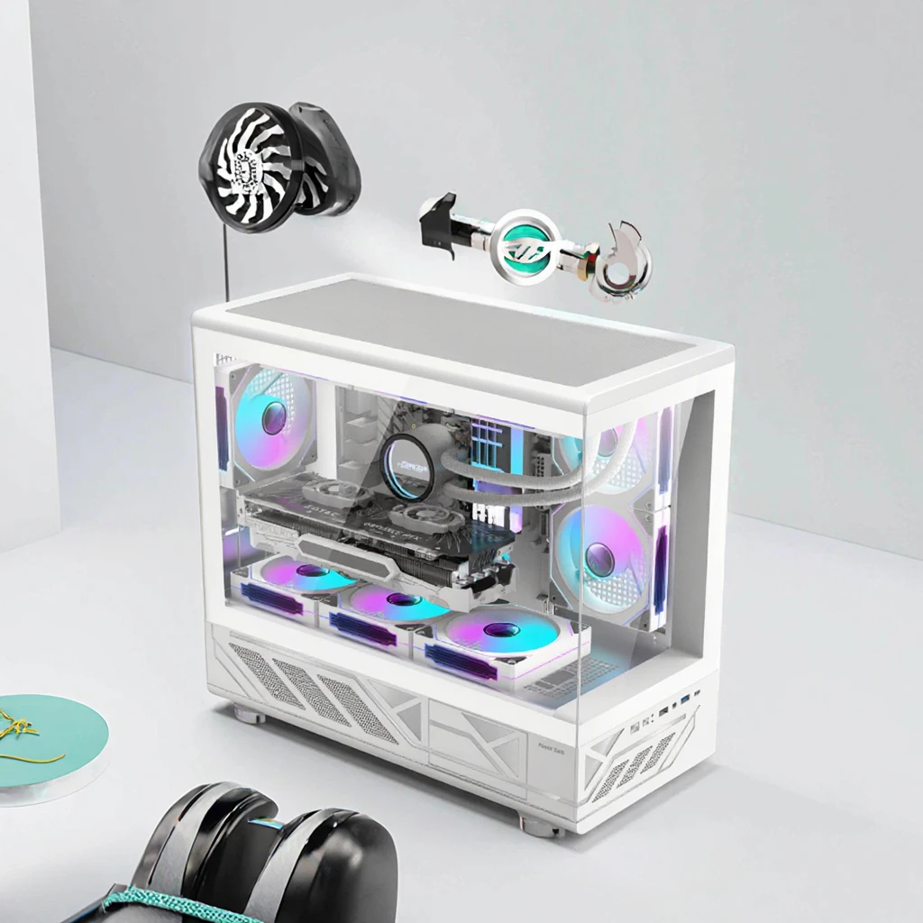 MANMU Factory Customized White Mid Tower Gaming PC Case MicroATX with ...