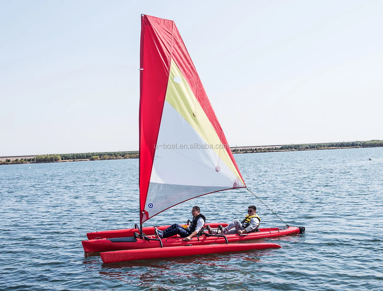 14ft Plastic Hand Free Pedal Propeller Trimaran Sea Sailboat&sailing ...