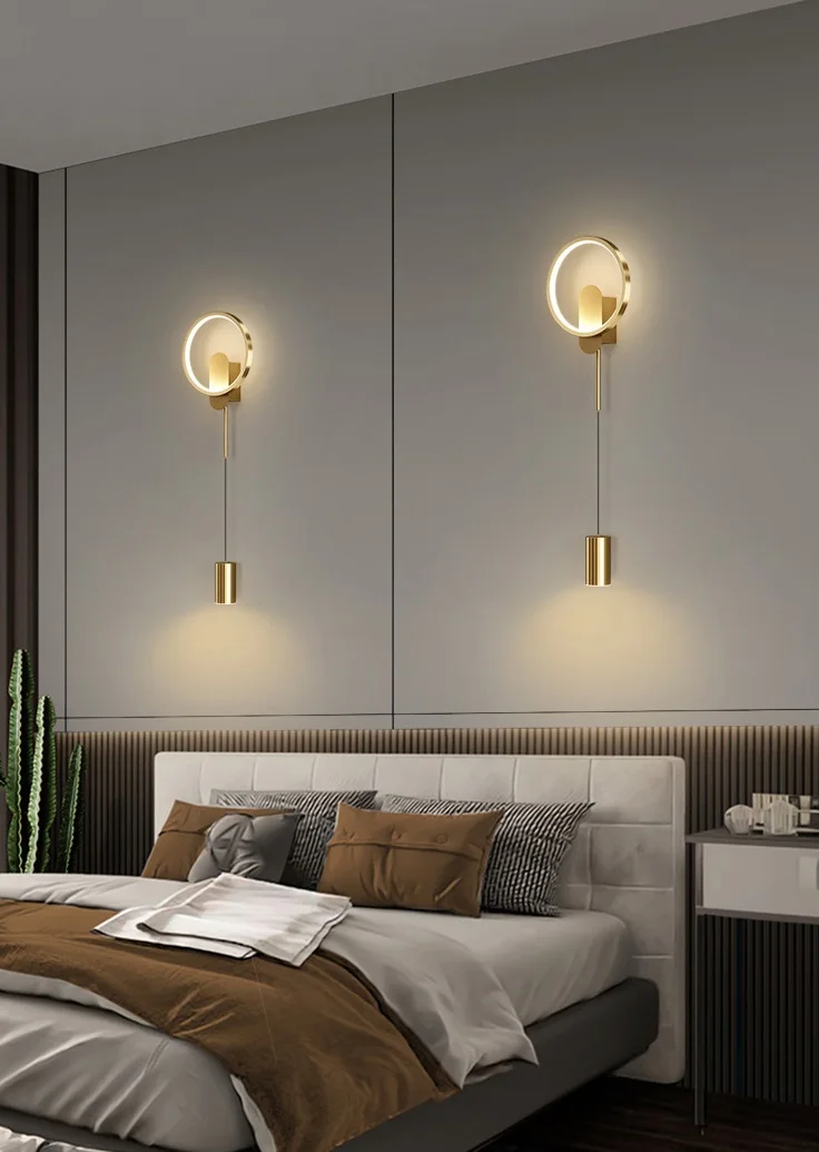 Bedside Bedroom Wall Lamp Light Luxury Europe Simple Modern Corridor ...