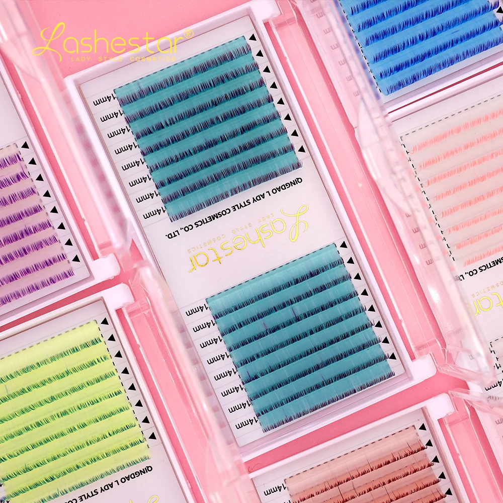 OEM New Arrival Festival Coloured Lash Fans Neon Color Eyelash ...