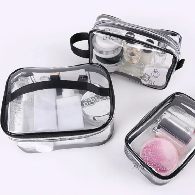 Transparent Plastic Zipper Cosmetic Bags - Travel Organizer