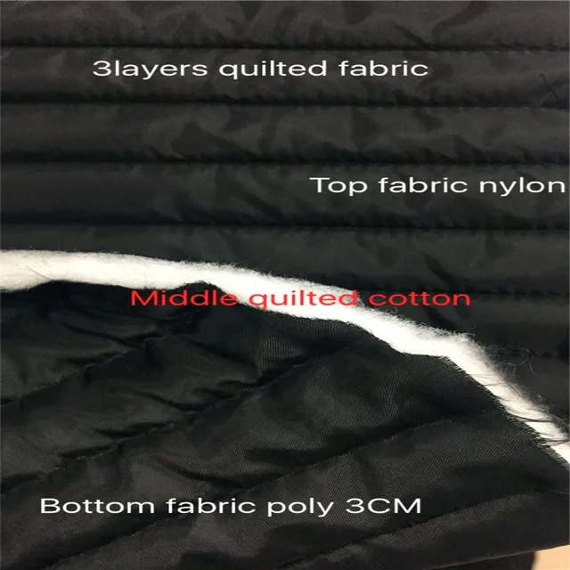 Double Faced Quilted Nylon Taffeta And Poly Taffeta 2.5cm Black ...