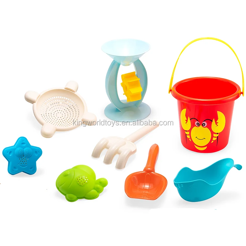 8 Pcs Sand Tools For Children Plastic Set Beach Play Fun Mini Bucket ...