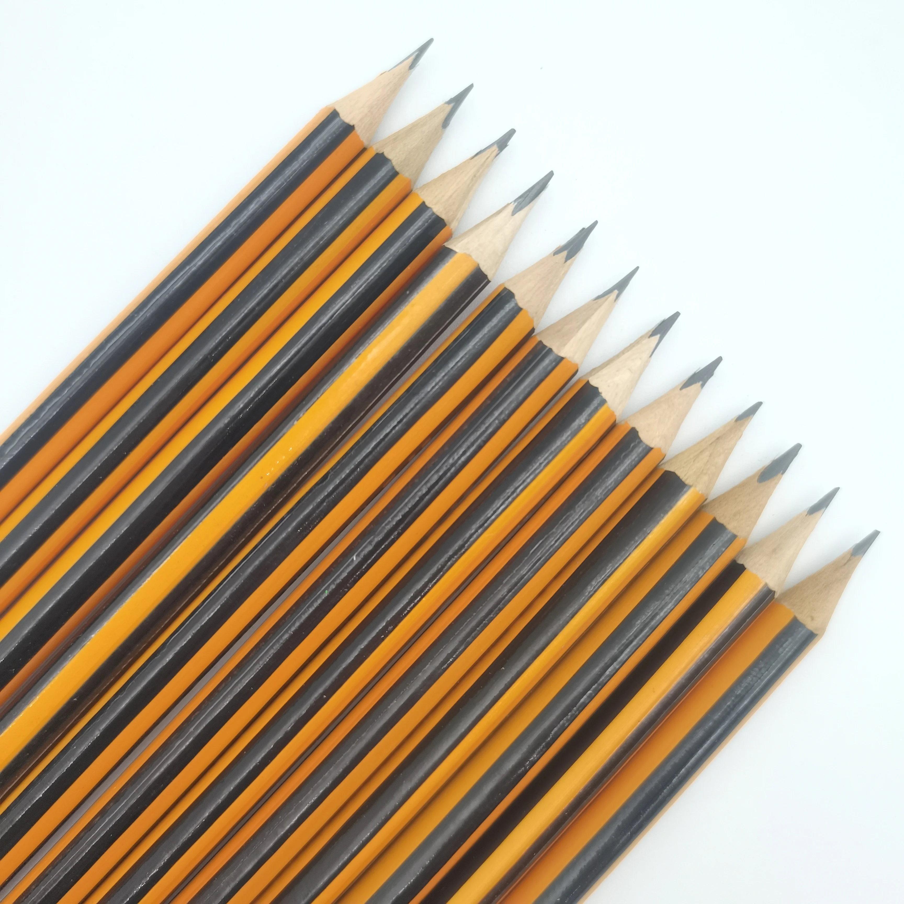 Yellow And Black Triangular Custom Logo Wooden Hb 2b Pencils Best ...