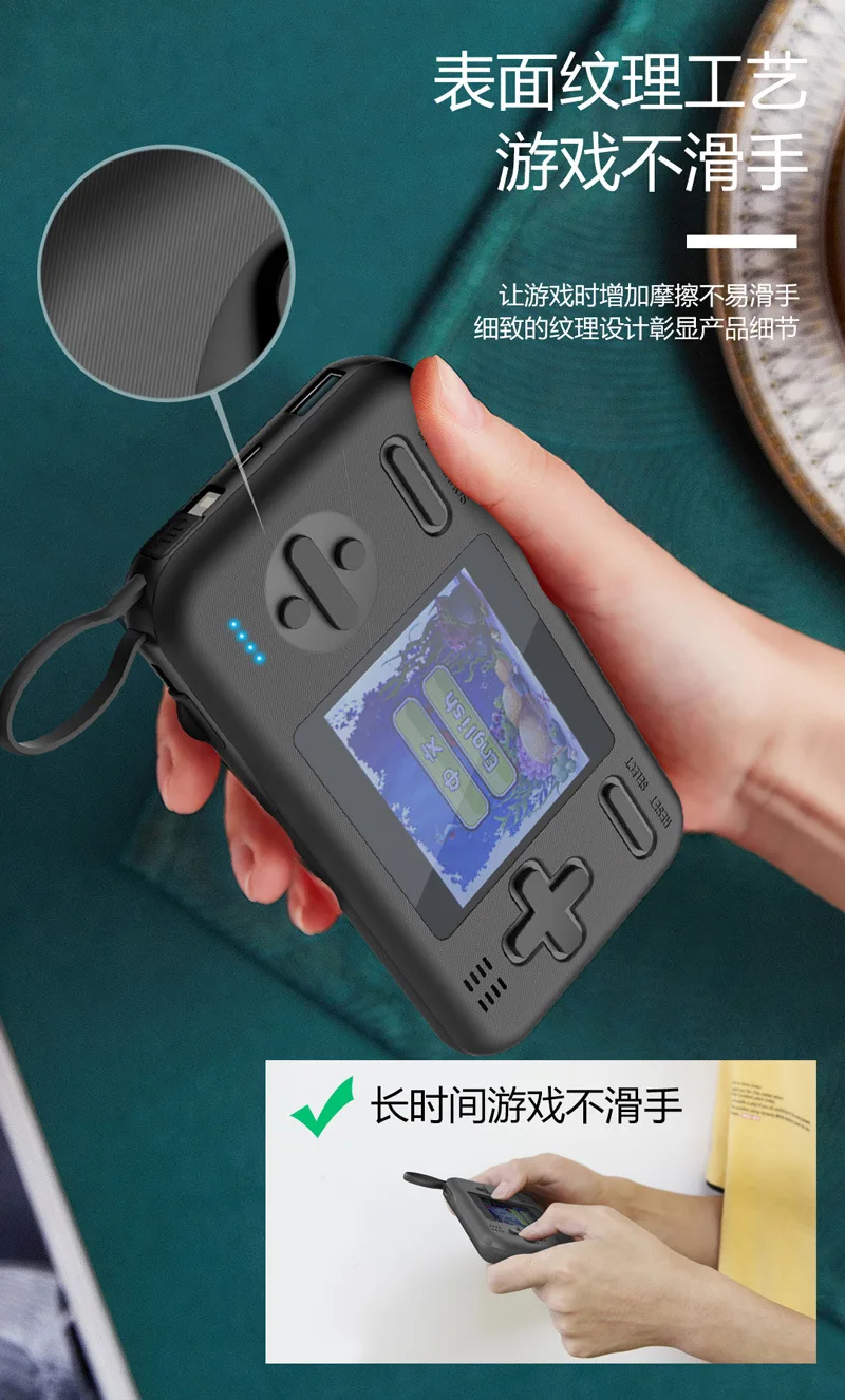D15 Portable 2-in-1 Power Bank Game Console 416 Retro 64GB Memory 10000 ...