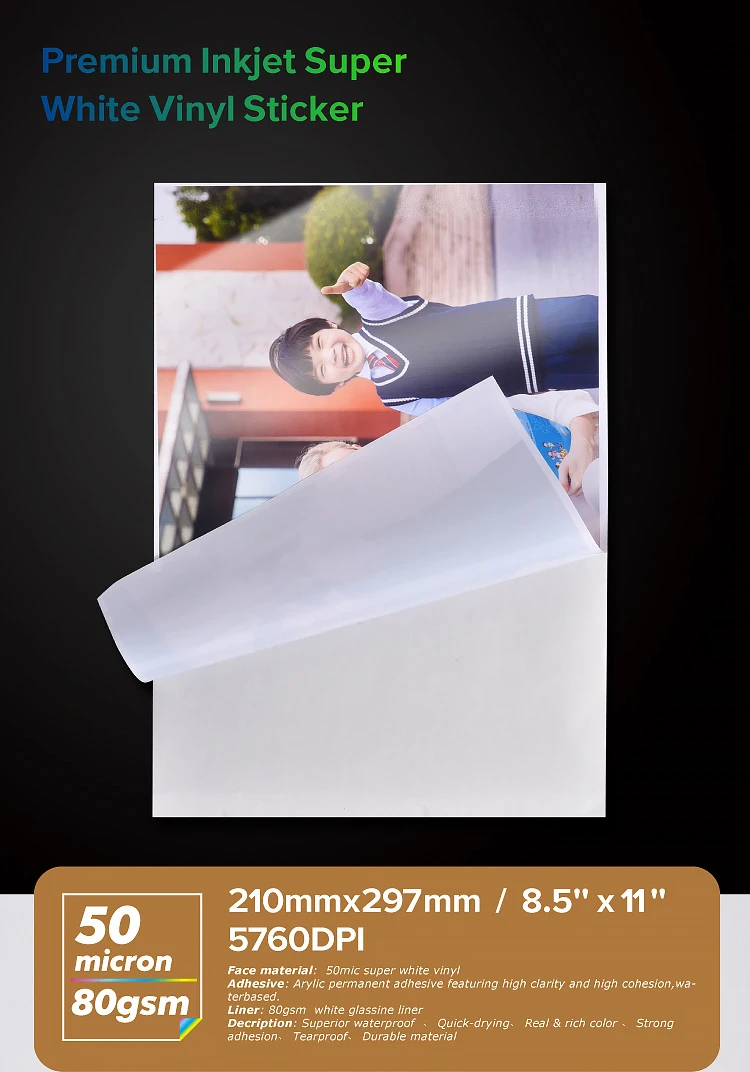 Premium Custom Logo Package Sticker Vinyl A4 Size Waterproof Self ...